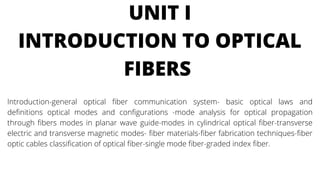 Optical communication Unit 1 Basics | PPT