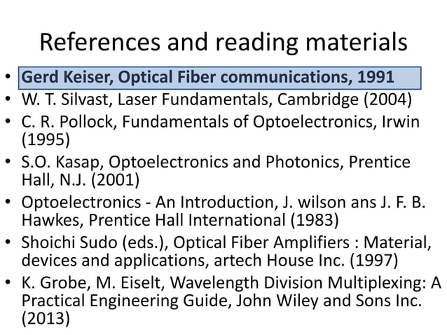 Optical Communications Systems Lecture 1(1).pptx | Free Download