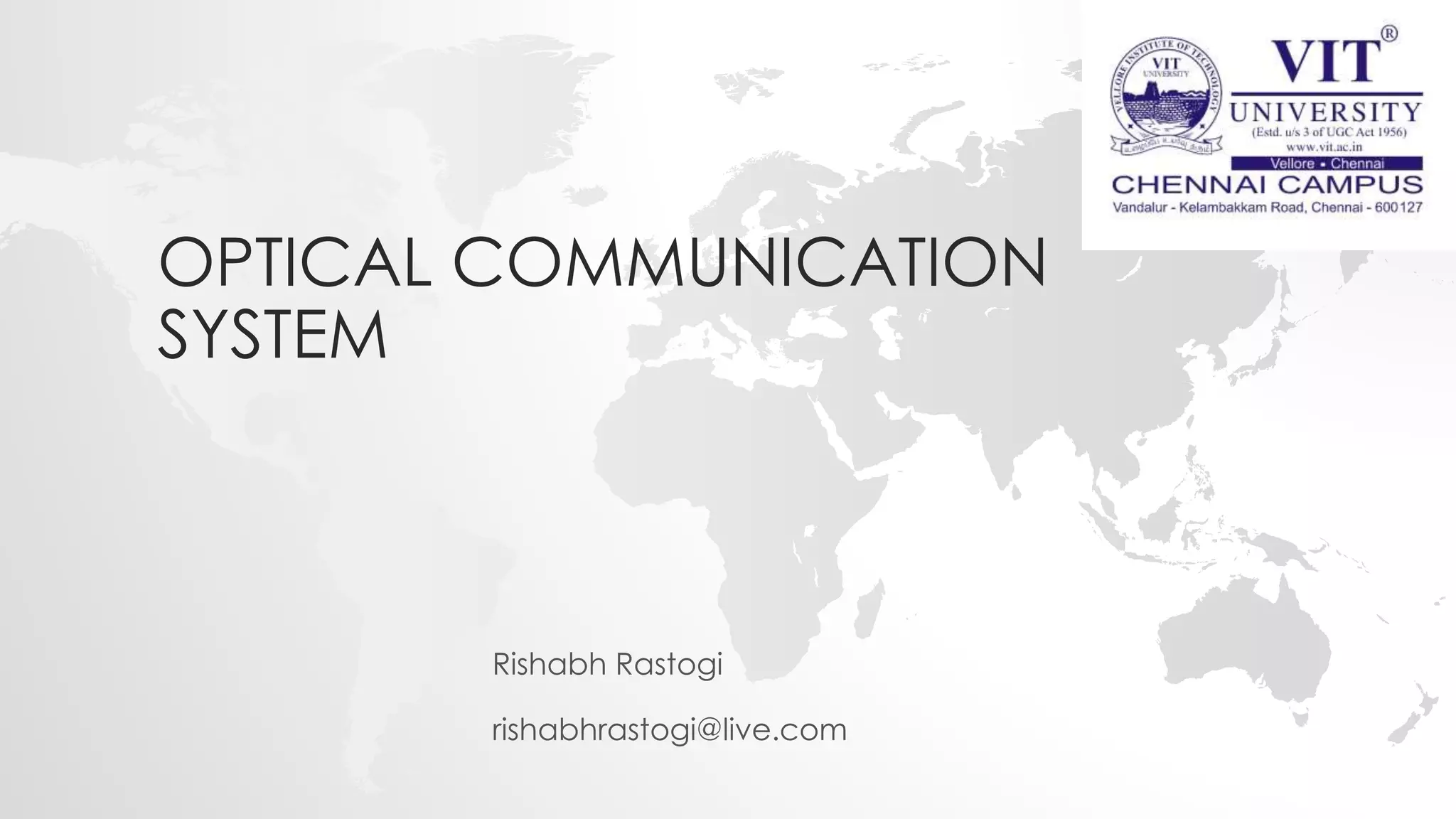Optical communication system using Probability and Random Process | PPTX