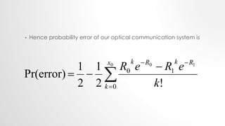 Optical communication system using Probability and Random Process | PPTX