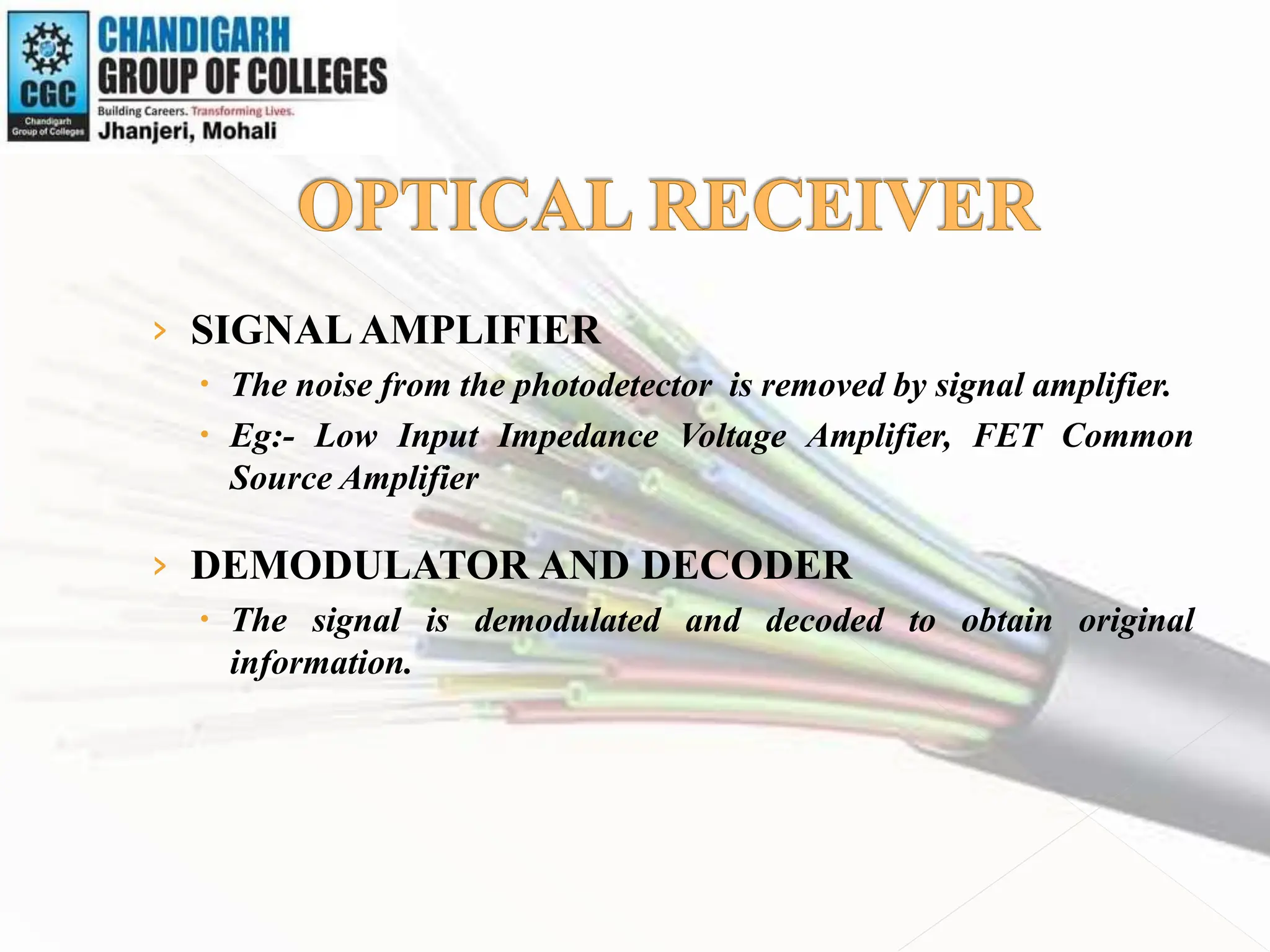 OPTICAL COMMUNICATION SYSTEM ppt of optical fibre communication | PPT