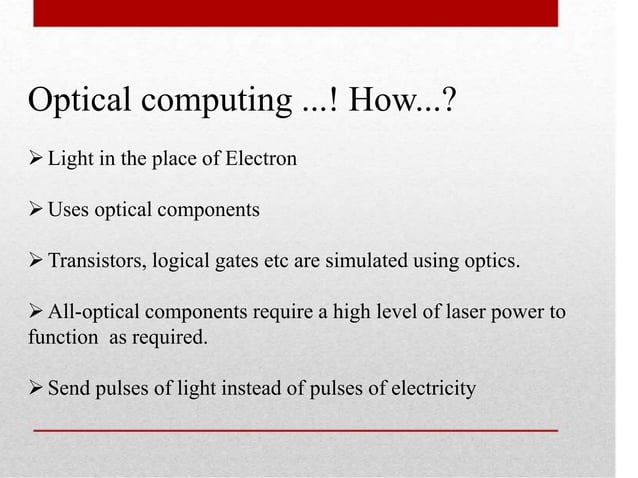 Optical computers | PPTX