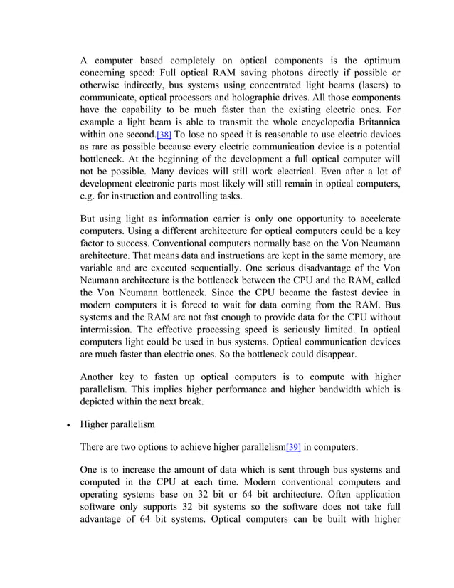 Optical computing | DOCX | Computing | Technology & Computing