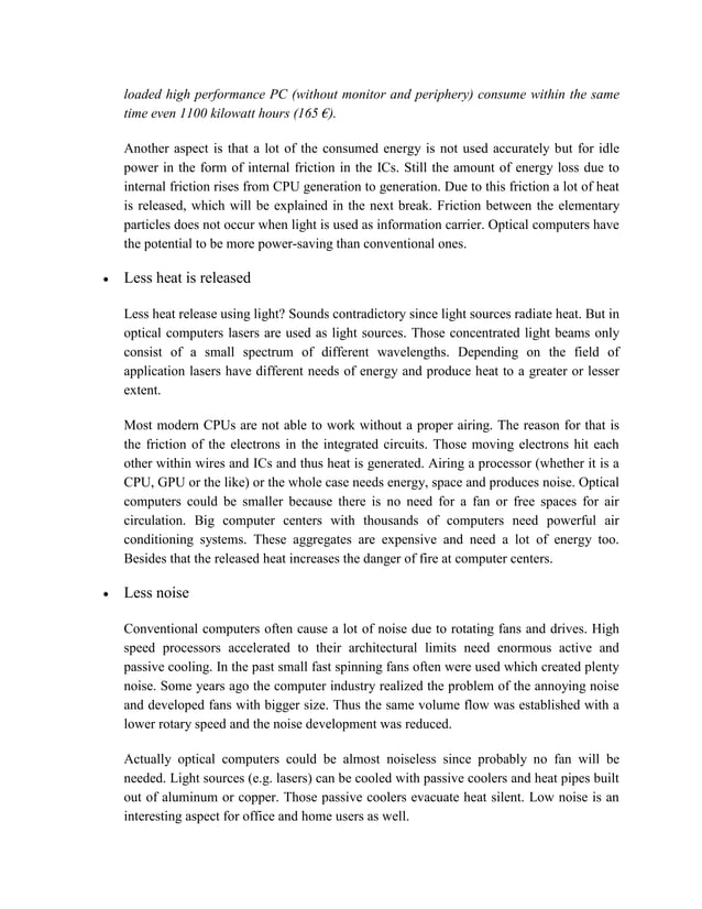 Optical computing | DOCX | Computing | Technology & Computing