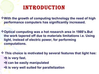 Opticalcomputing final | PPT
