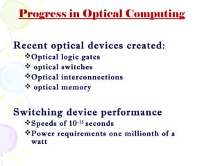 Opticalcomputing final | PPT