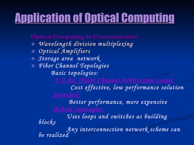 Optical Computing Technology | PPT | Physics | Science