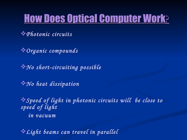 Optical Computing Technology | PPT | Physics | Science