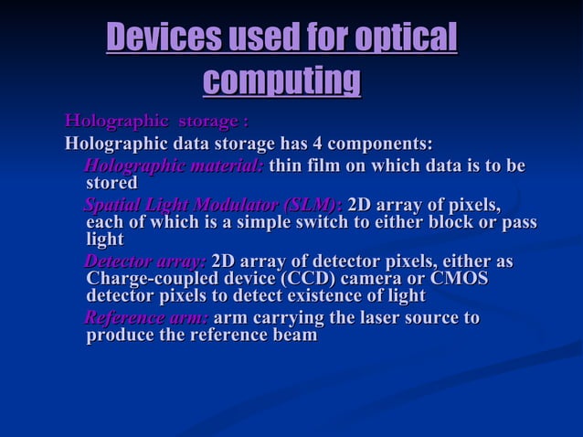 Optical Computing Technology | PPT | Physics | Science