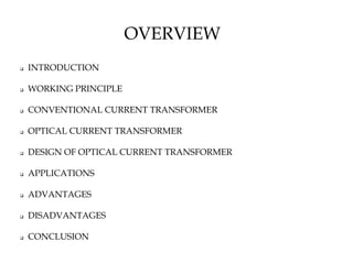 Optical current transformer and its applications | PPT
