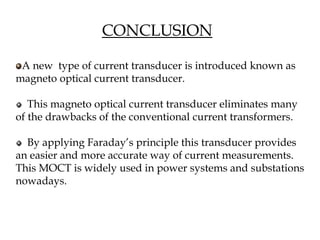 Optical current transformer and its applications | PPT