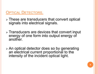 Optical detectors details and technologies with formulas | PPT