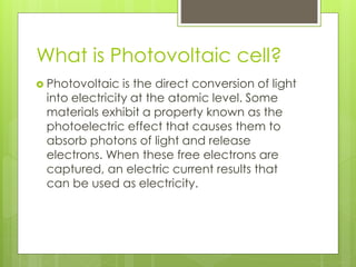 Optical devices and photovoltaic cell function | PPTX