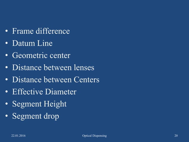 Optical dispensing.pptx | Eye and Vision Conditions | Diseases and ...