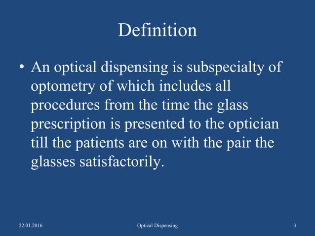 Optical dispensing.pptx | Eye and Vision Conditions | Diseases and ...