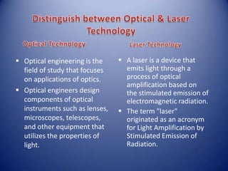 Optical Engineering | PPTX