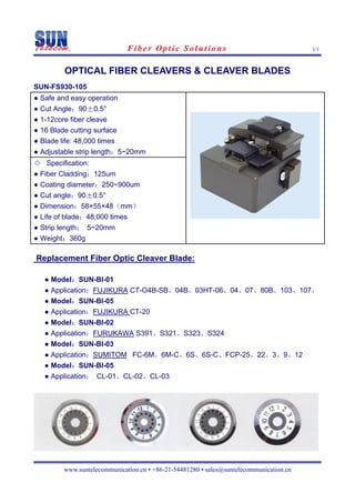 Optical Fiber Cleavers & Cleaver Blades | PDF