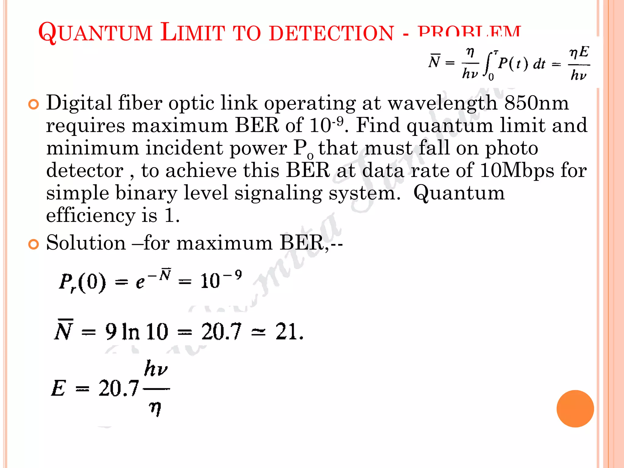 Optical Fiber Communication Part 3 Optical Digital Receiver | PDF