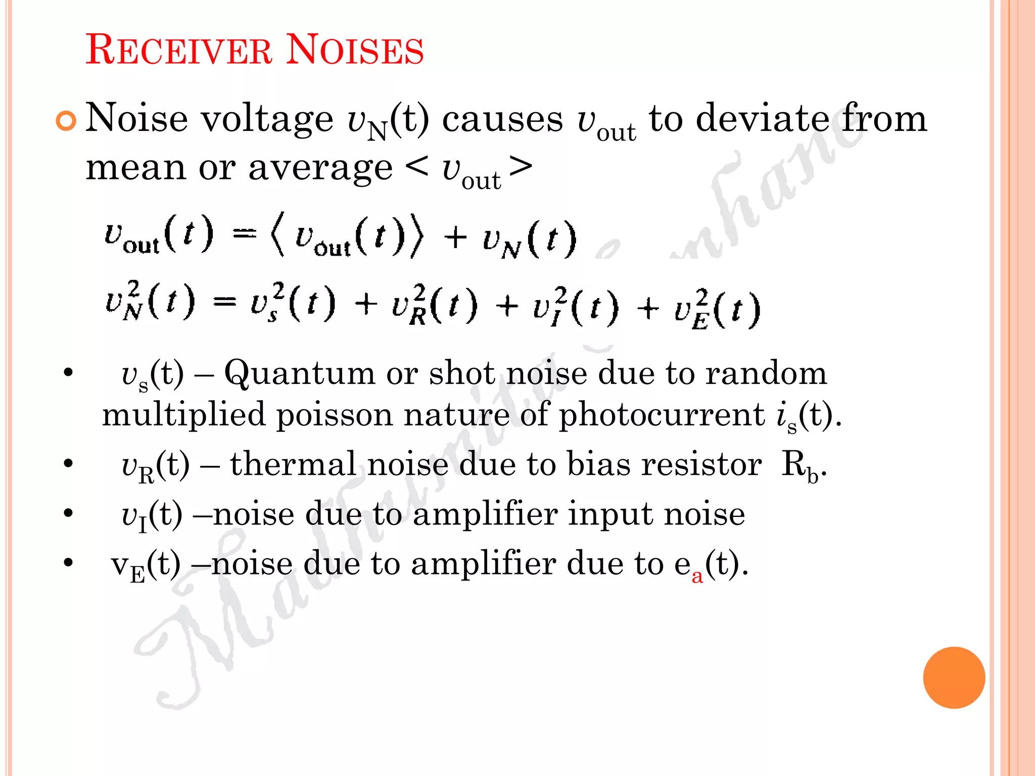Optical Fiber Communication Part 3 Optical Digital Receiver | PDF