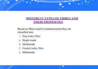 OPTICAL FIBER COMMUNICATION PPT.pptx | Computer Networking | Computing