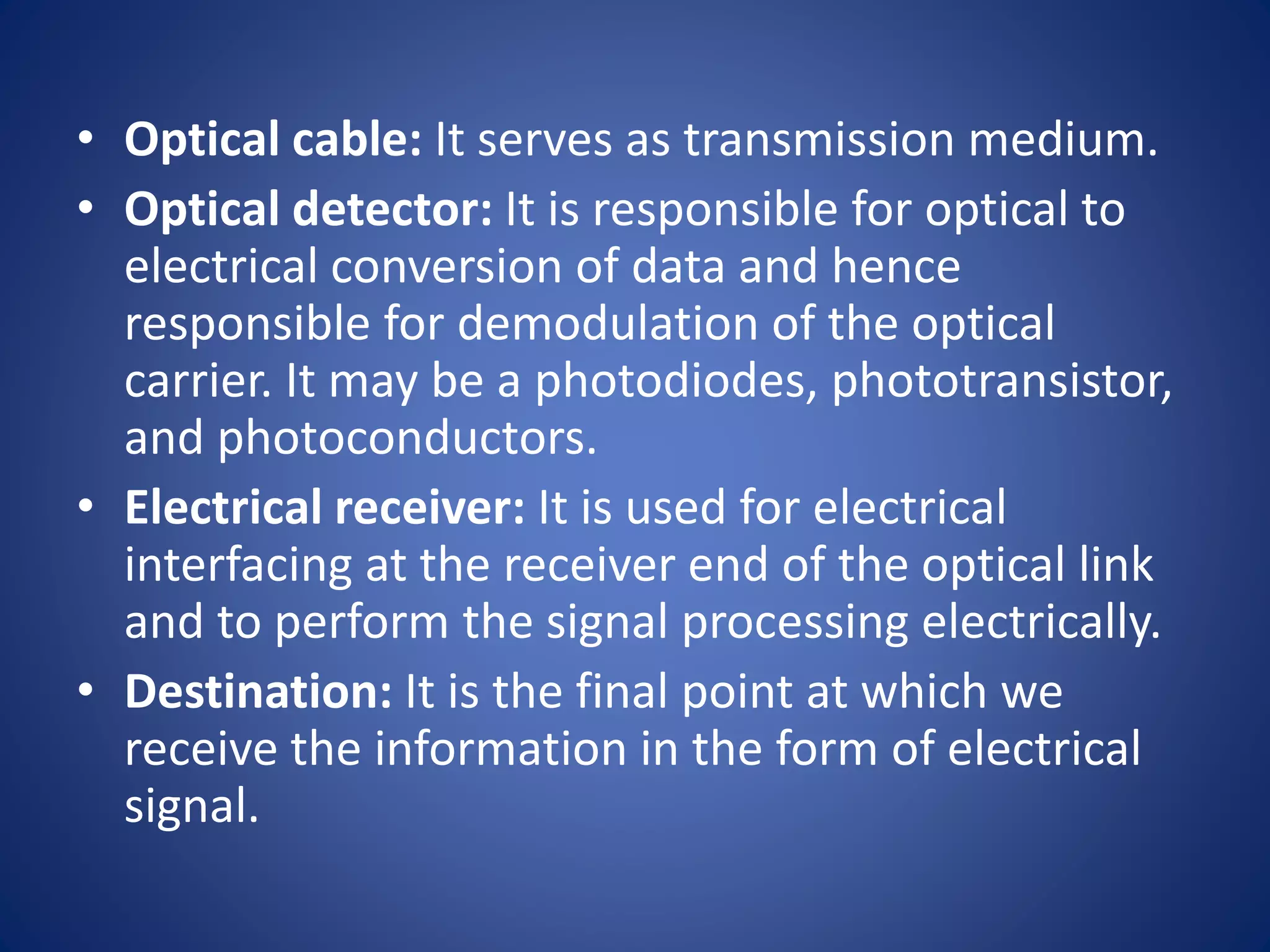 Optical Fiber Communiction System Pptx Computer Networking Computing