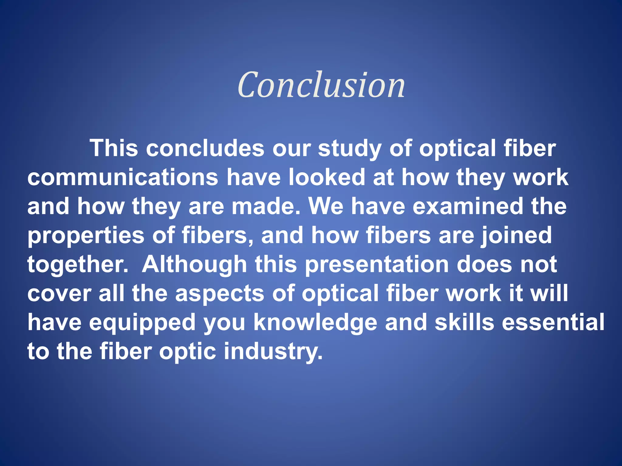 Optical fiber communiction system | PPTX