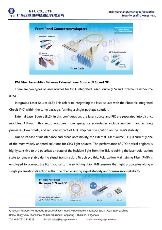 Optical Fiber Interconnection Solutions for Co-packaged Optics (CPO) | PDF