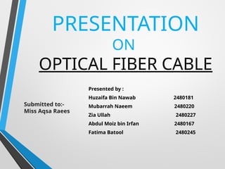 optical fiber presentation 2.0. itc lab presentation | PPT