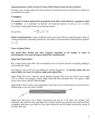 Optical fibers Theory and applications | DOC