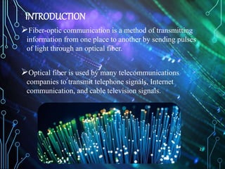 Optical fibre and it's applications by SURIYA B-22ECR205 | PPTX ...
