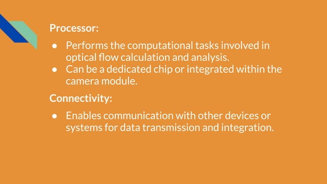 Optical Flow Sensor Smart Camera | PPT