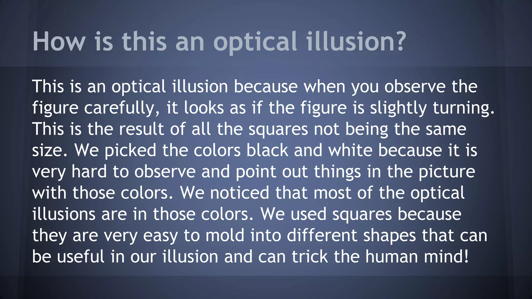 Optical illusion and visual acuity project | PPTX