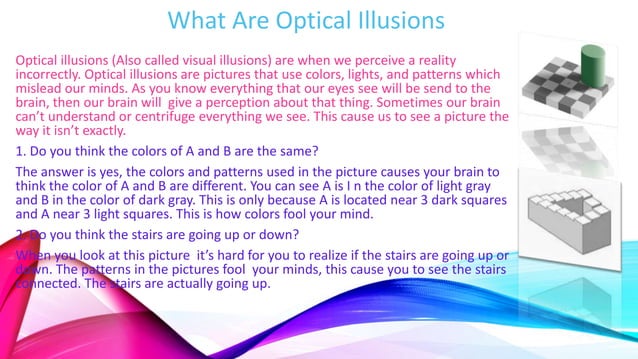 Optical Illusions By Saina | PPTX