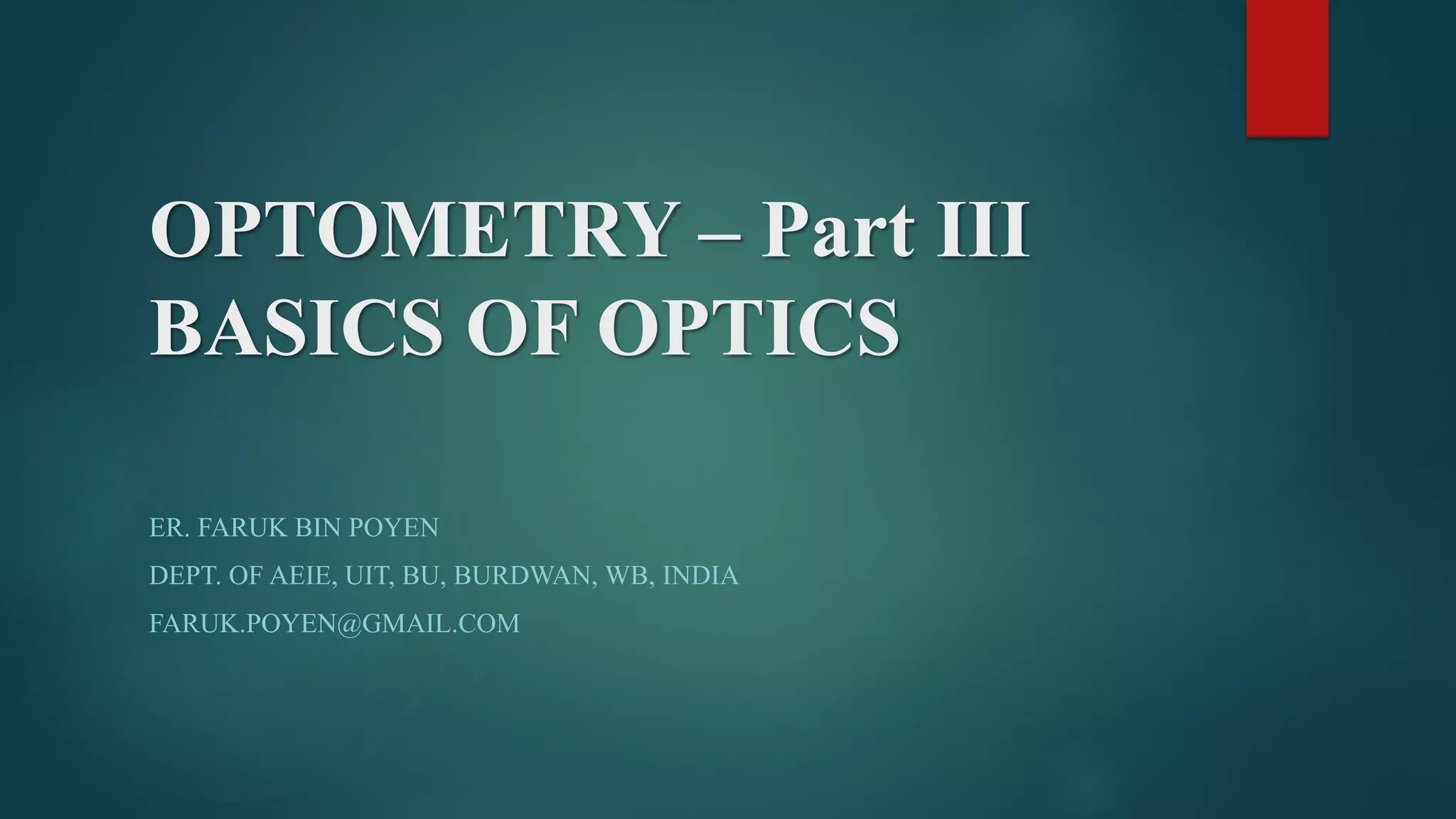 Optical Instrumentation 3. Basics of Photometry | PDF