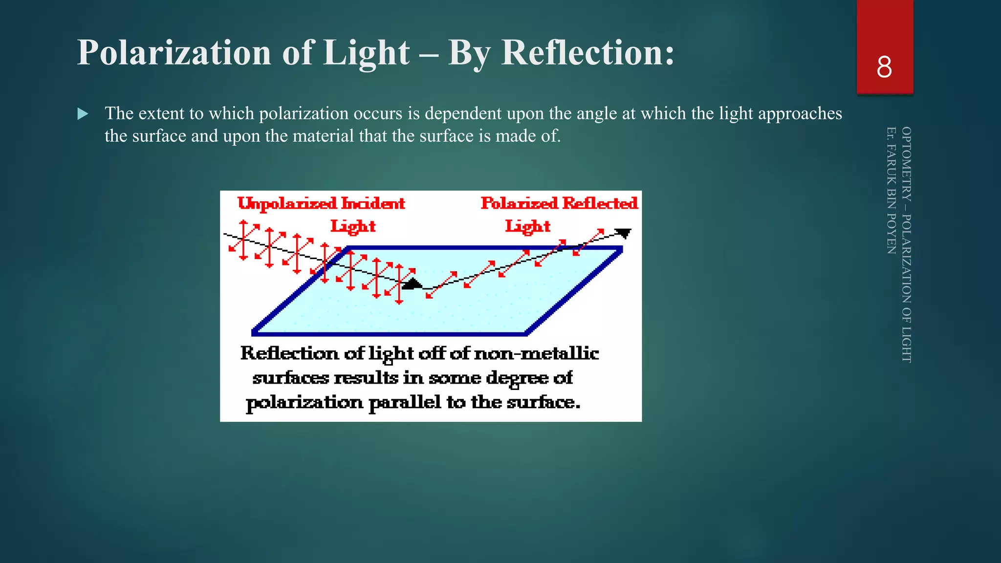 OPTOMETRY - Part V POLARIZATION OF LIGHT | PDF
