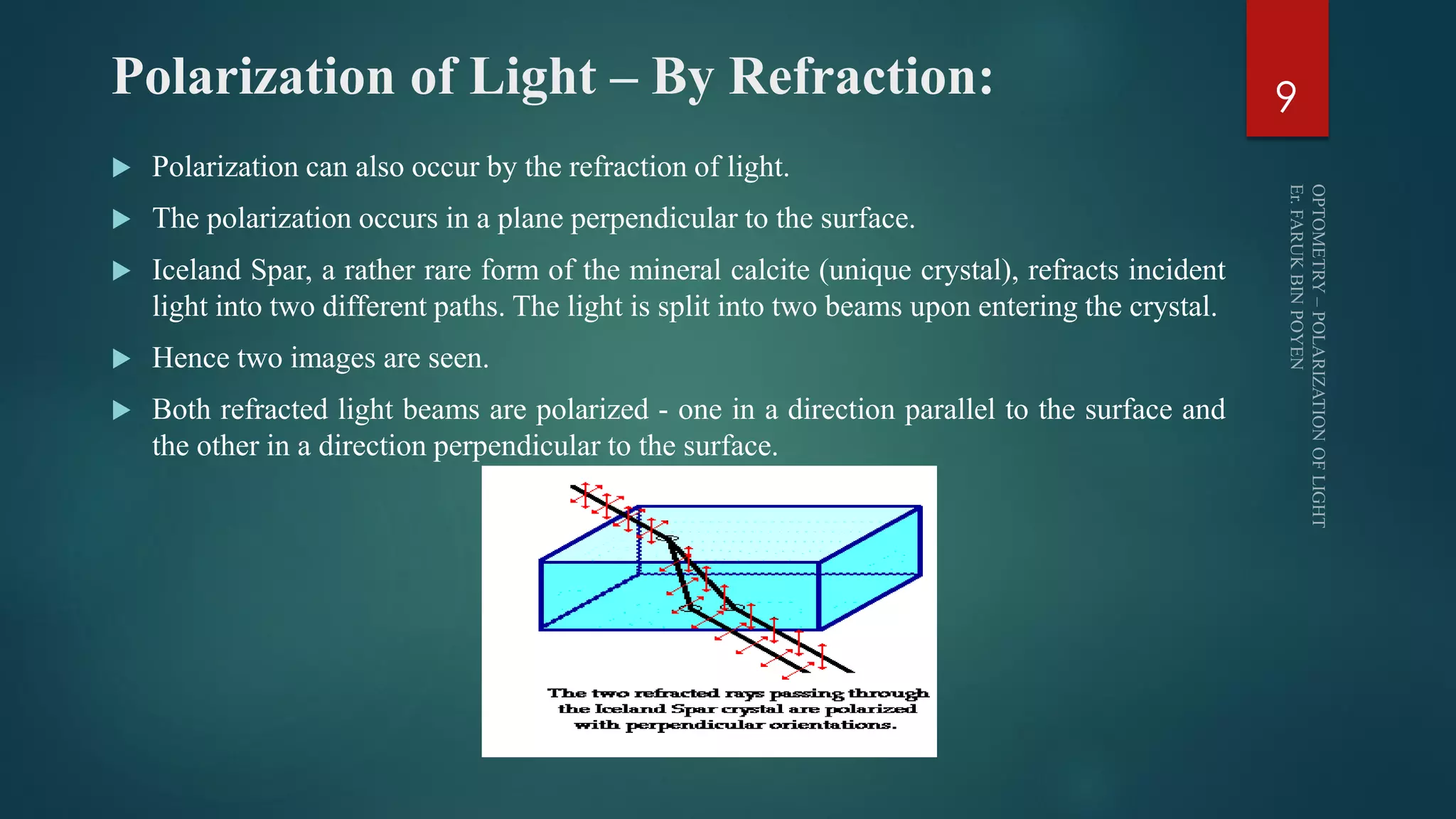 OPTOMETRY - Part V POLARIZATION OF LIGHT | PDF