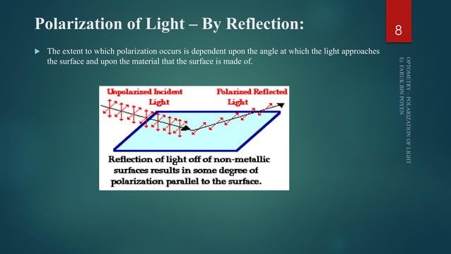 OPTOMETRY - Part V POLARIZATION OF LIGHT | PPT