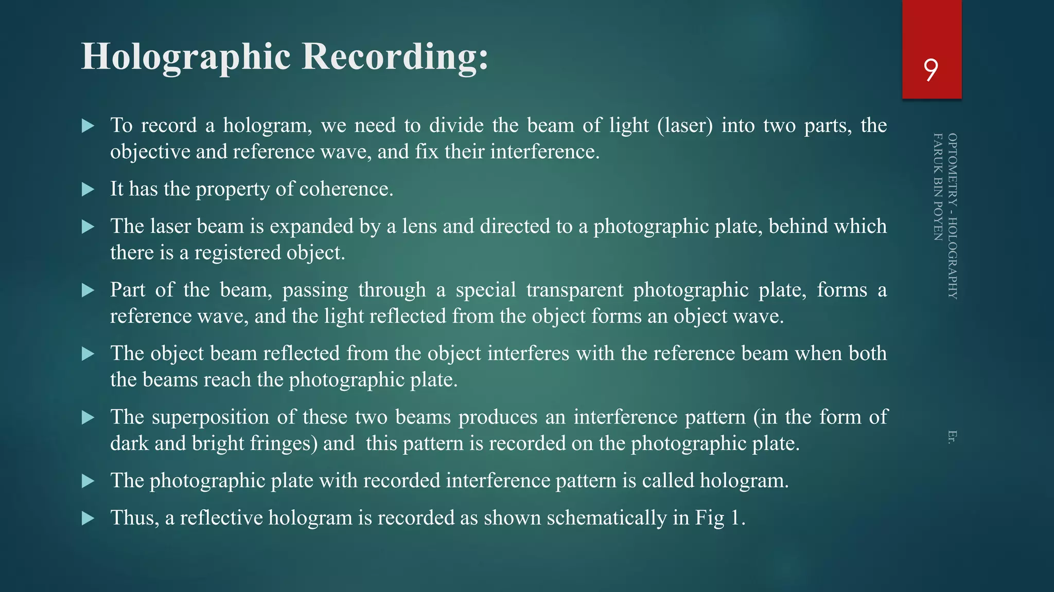Optometry - Part VI - Holography | PDF