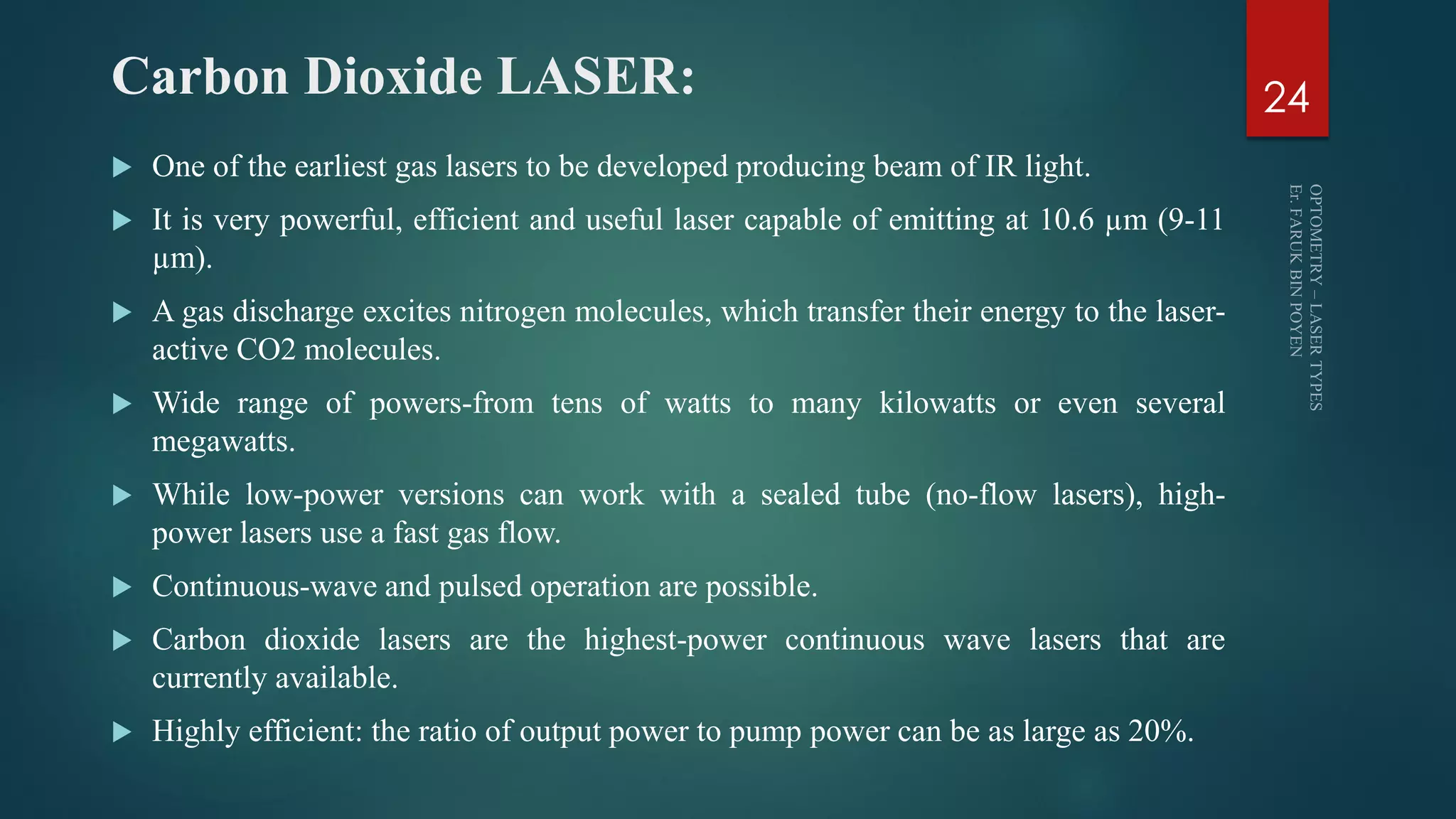 Optical Instrumentation 8. Laser - Types | PDF