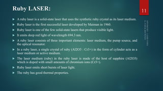 Optical Instrumentation 8. Laser - Types | PDF