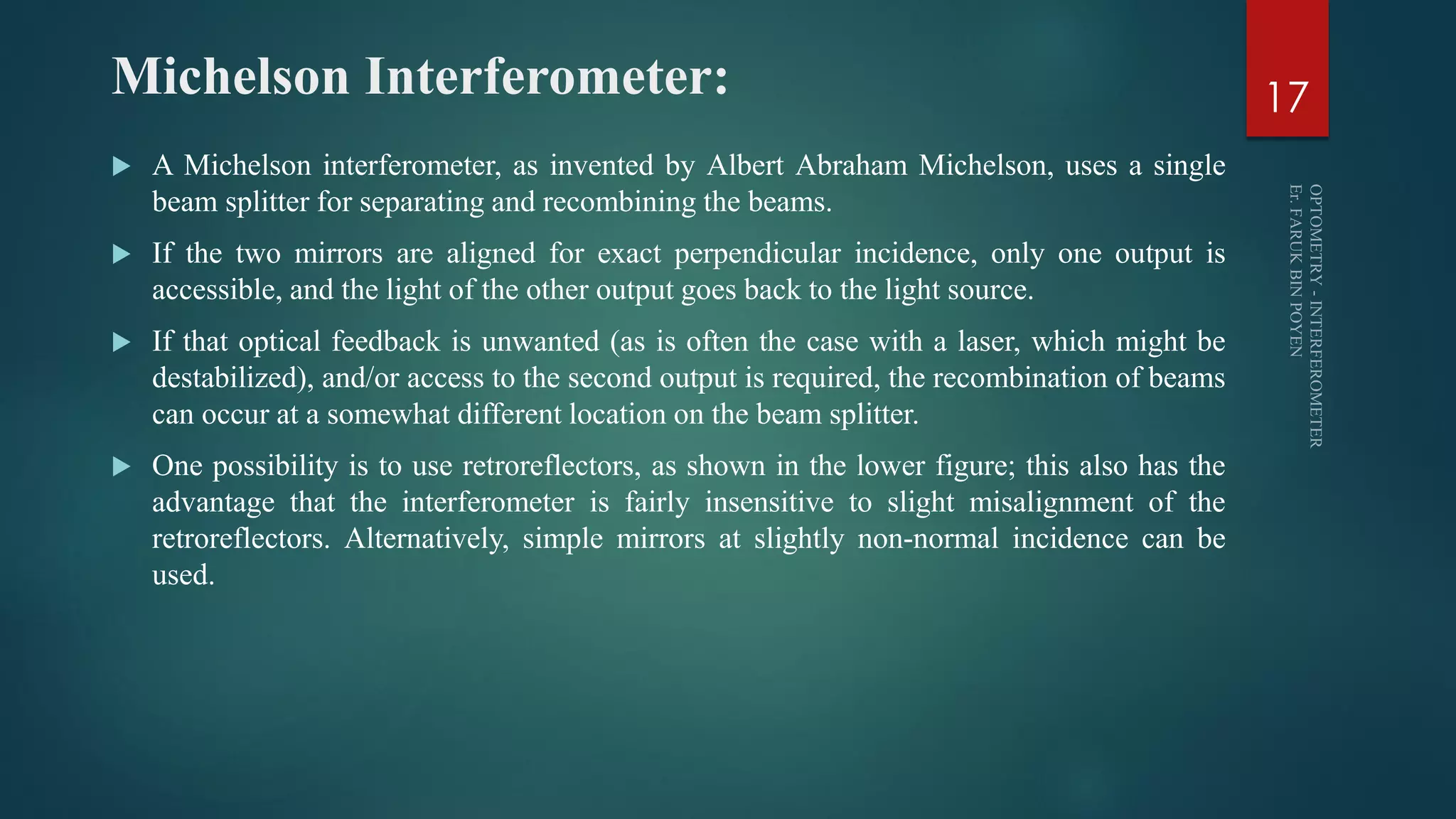 Optical Instrumentation 9. Interferometer | PDF