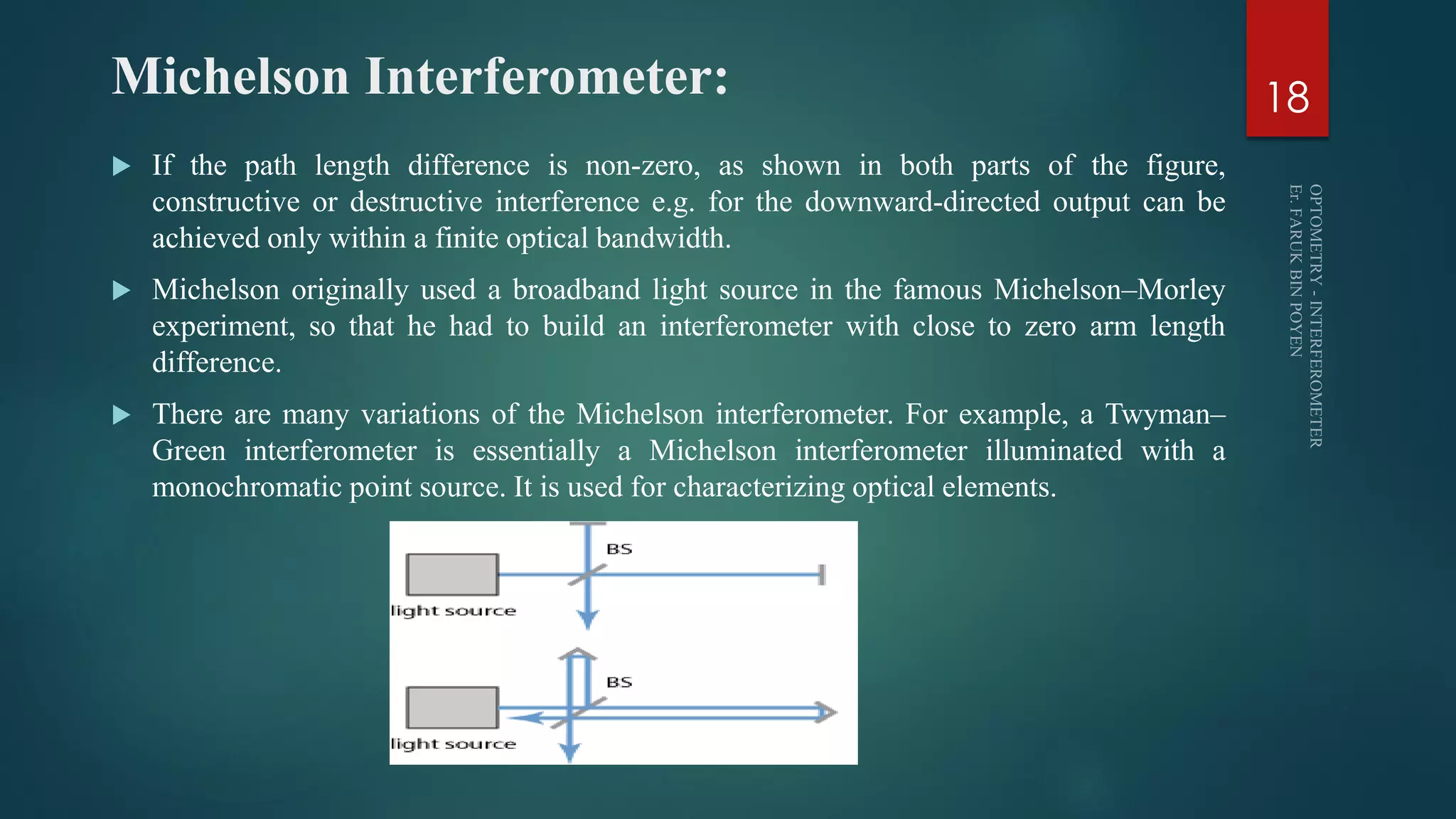 Optical Instrumentation 9. Interferometer | PDF