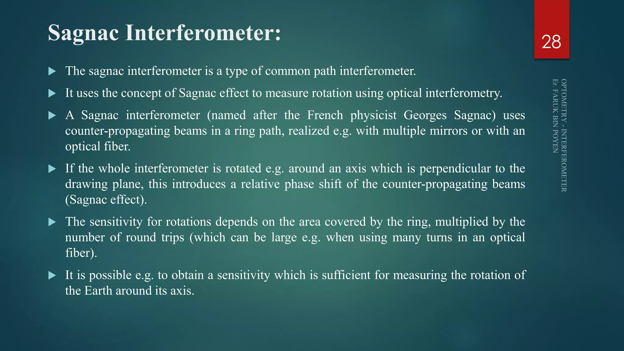 Optical Instrumentation 9. Interferometer | PDF