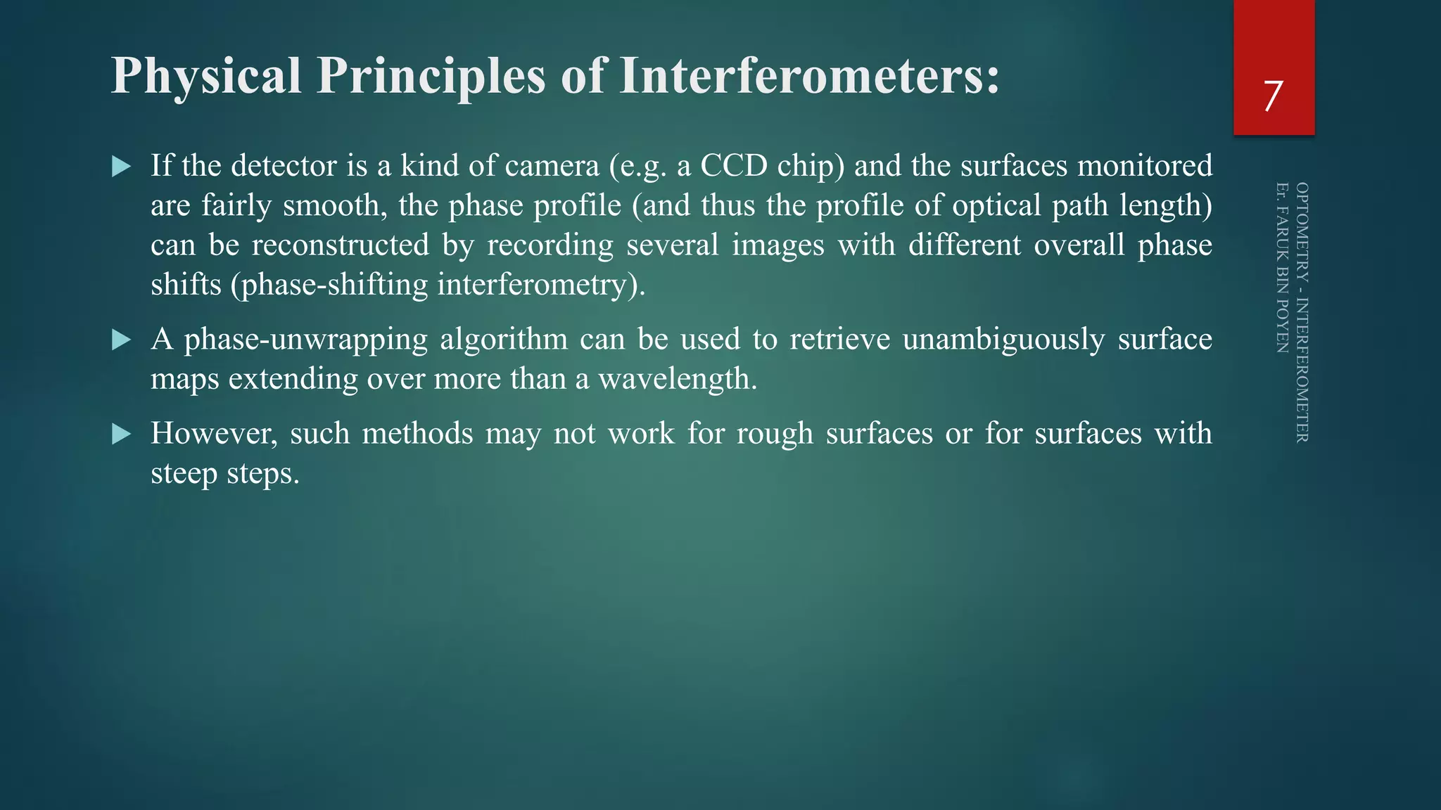 Optical Instrumentation 9. Interferometer | PDF