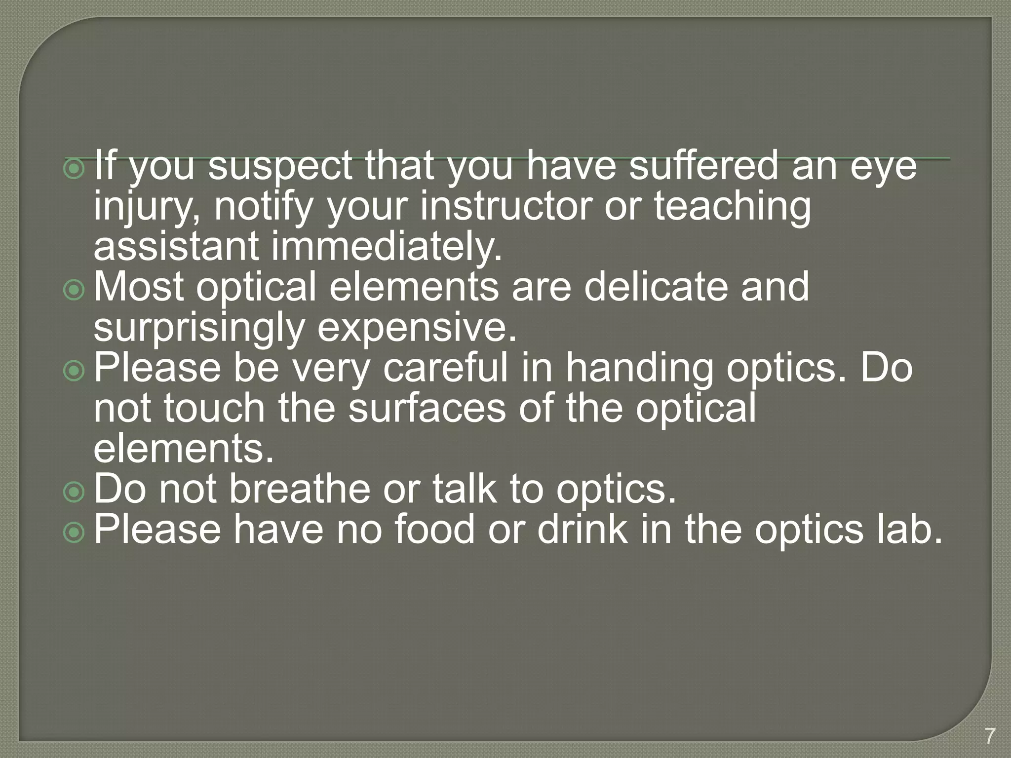 Optical instrument safety | PPTX