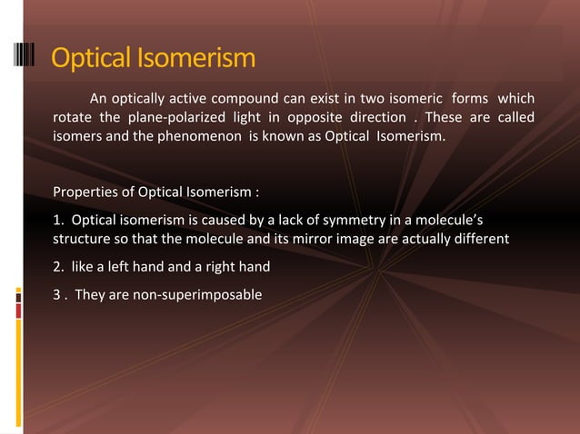 Slides for optical isomerism | PPT