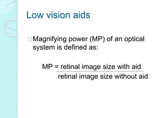 Optical low vision aids | PPTX