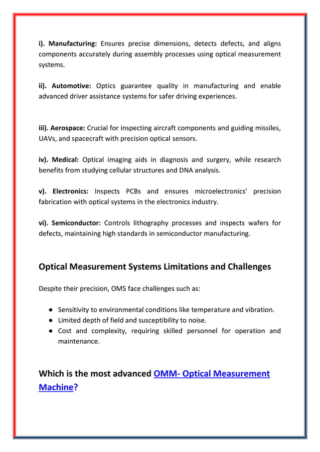 Optical Measurement System Complete Overview - VIEW Micro Metrology ...
