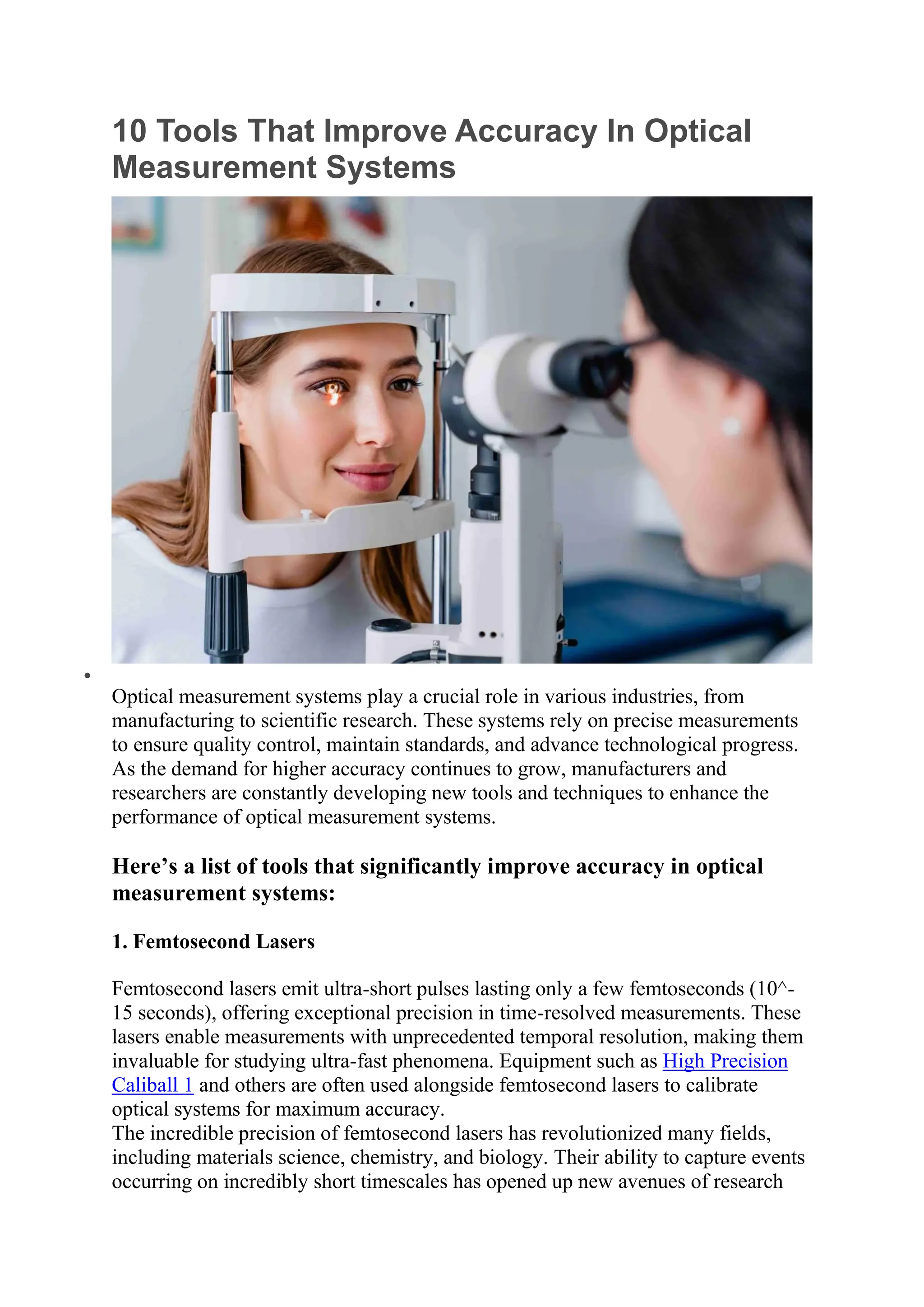 Optical Measurement Systems: 10 Tools That Improve Accuracy | The ...