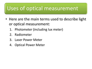 Optical measurent Mitesh kumar | PPT
